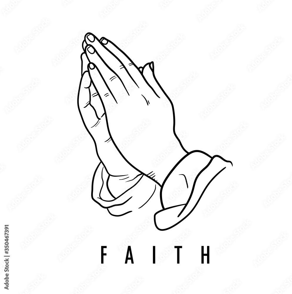 Faith Praying Hands Stock Vector | Adobe Stock