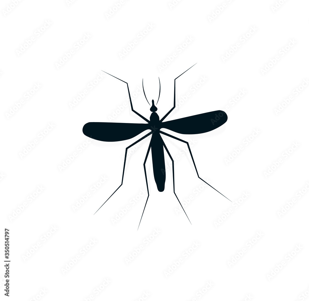 Anopheles mosquito logo. Dangerous bloodsucking insect logotype. Flying ...