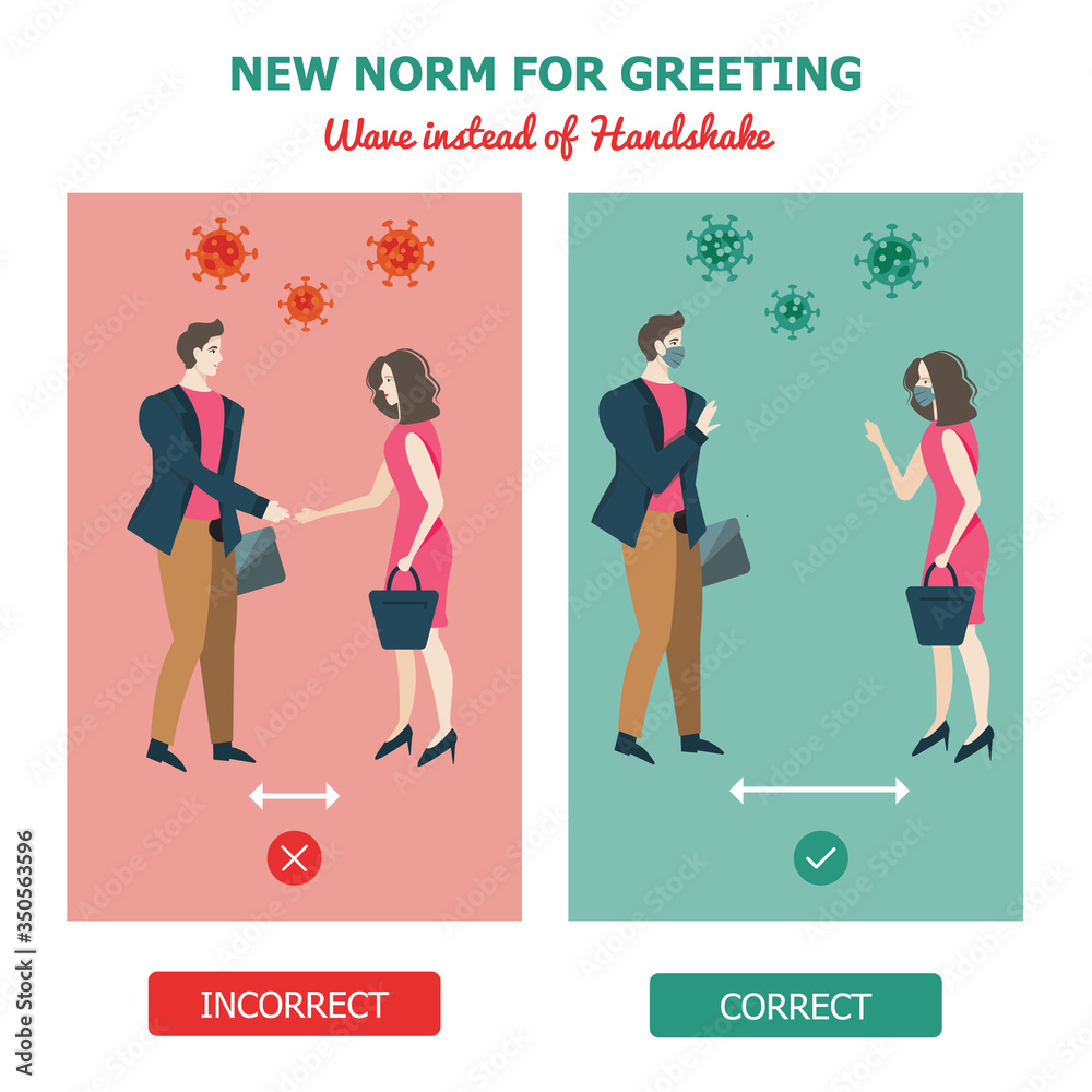Vector de Stock New normal for greeting in COVID-19 outbreak ...
