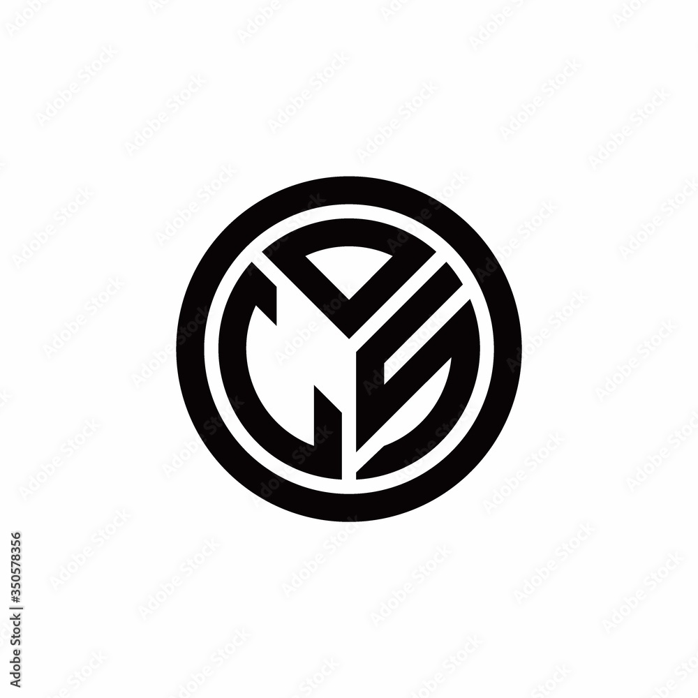 LS monogram logo with circle outline design template Stock Vector ...