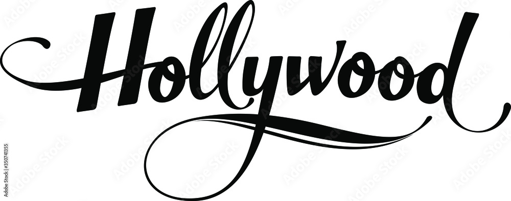 Hollywood - custom calligraphy text Stock Vector | Adobe Stock