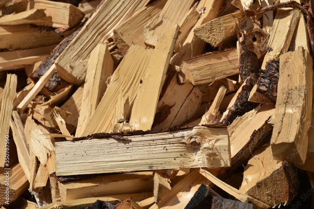 Holz, Scheit, Holzscheit, Brennholz, aufgestapelt, gespalten, Spaltholz ...