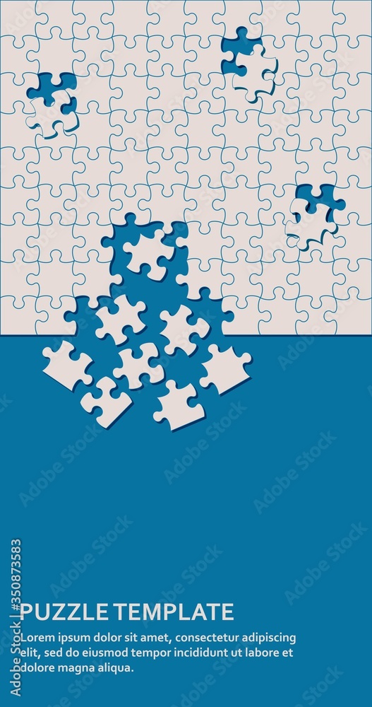 Jigsaw puzzle background with many pieces. Abstract mosaic template ...