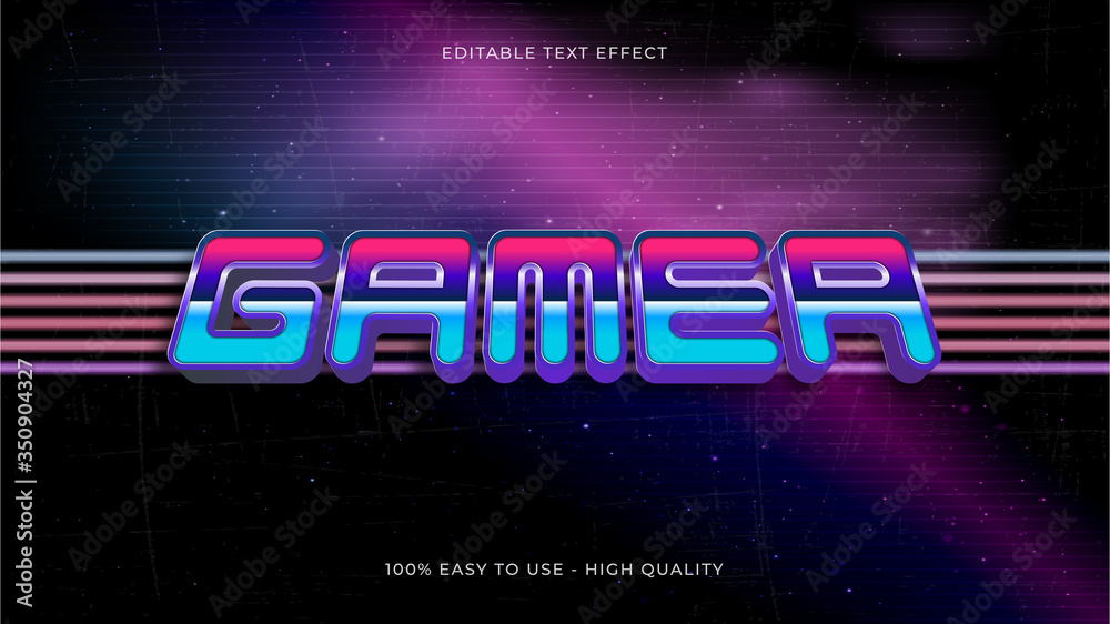 retro 80s text effect concept Stock Vector | Adobe Stock