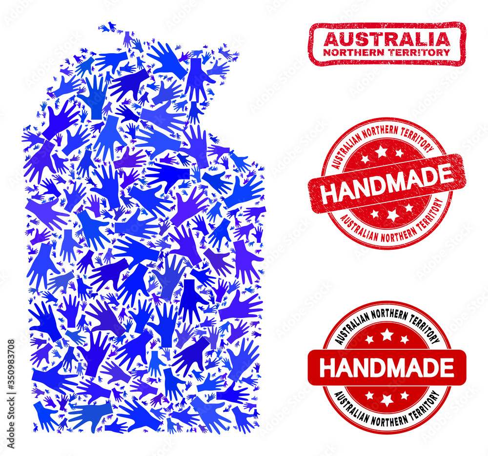 Vector handmade collage of Australian Northern Territory map and ...