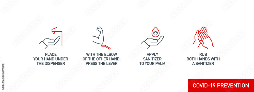 Infographic illustration of How to use hand sanitizer properly ...