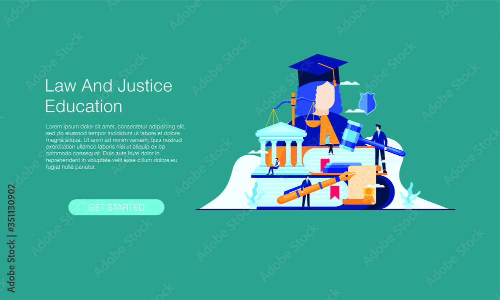 law and justice education vector illustration concept template ...