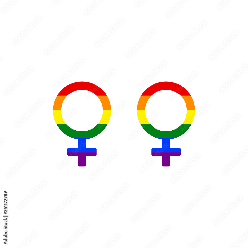 Female symbols with rainbow colors icon. LGBTQ symbol modern, simple ...
