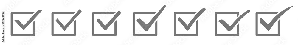 Check Mark Checkbox Square Icon Gray Silver | Checkmark Illustration ...