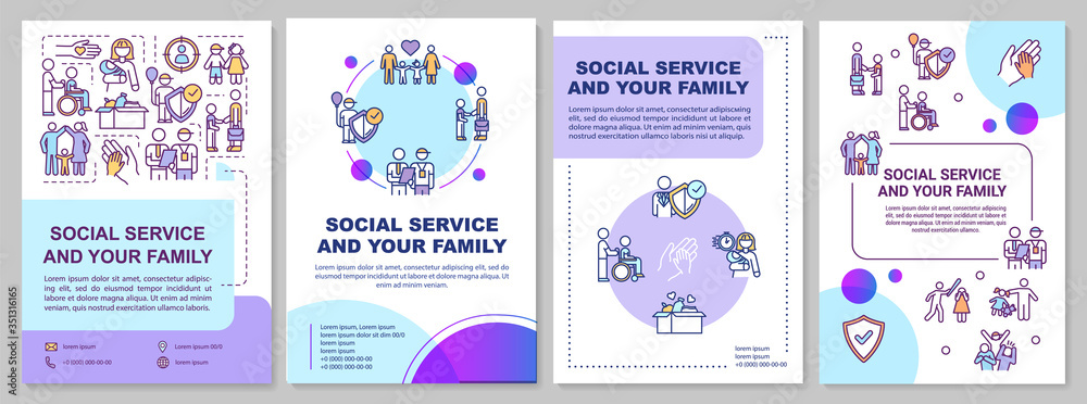Social service and your family brochure template. Youth welfare. Flyer ...