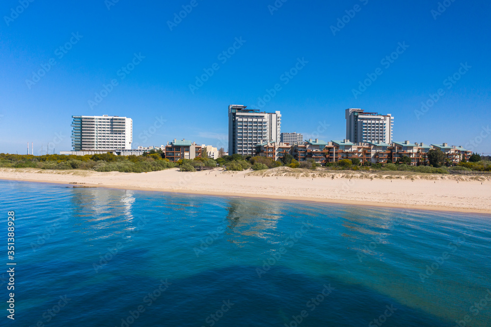 Foto de Stock Landscape View of the perfect white sandy beach with ...