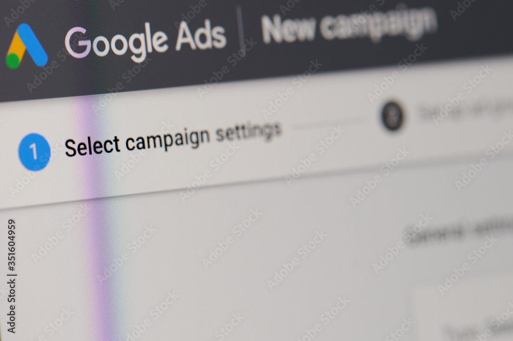 Creating google ad campaign Stock Photo | Adobe Stock