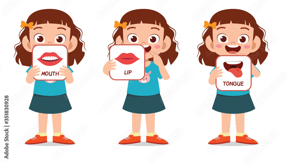 happy cute kid girl body part anatomy Stock Vector | Adobe Stock