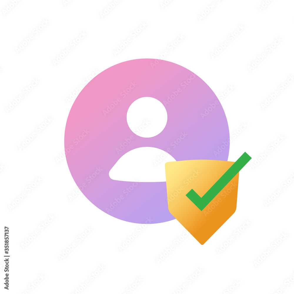 Approved my account profile user icon and check mark or verified ...