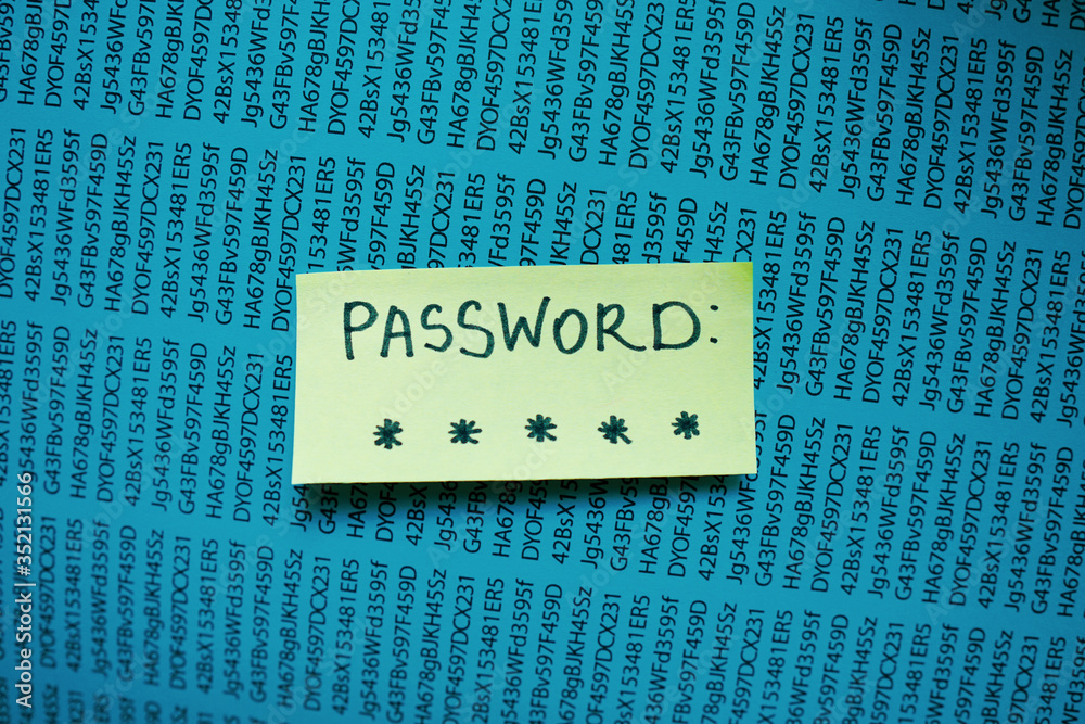 Secret password written on paper note on background. Login access ...