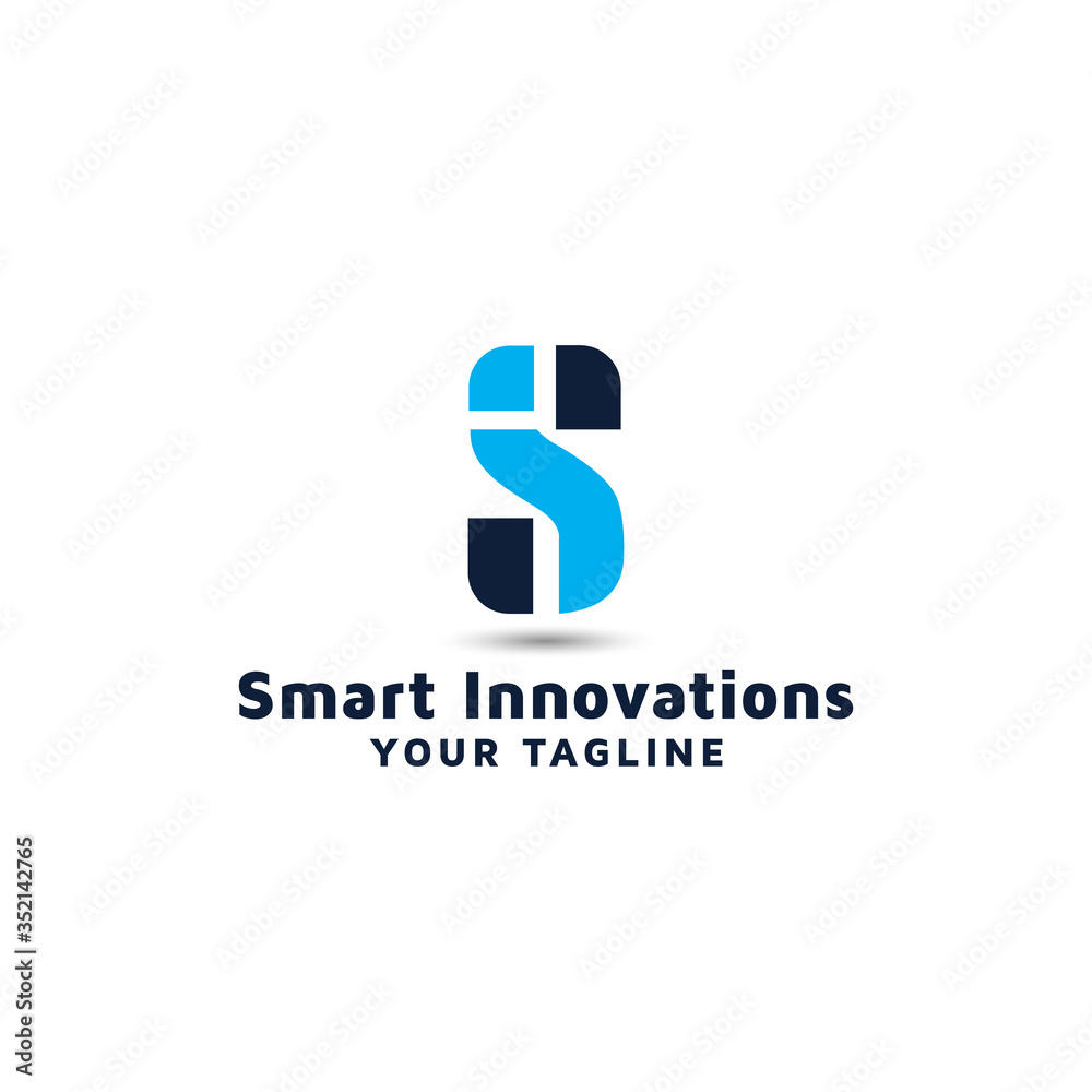 Letter SI vector logo design template Stock Vector | Adobe Stock