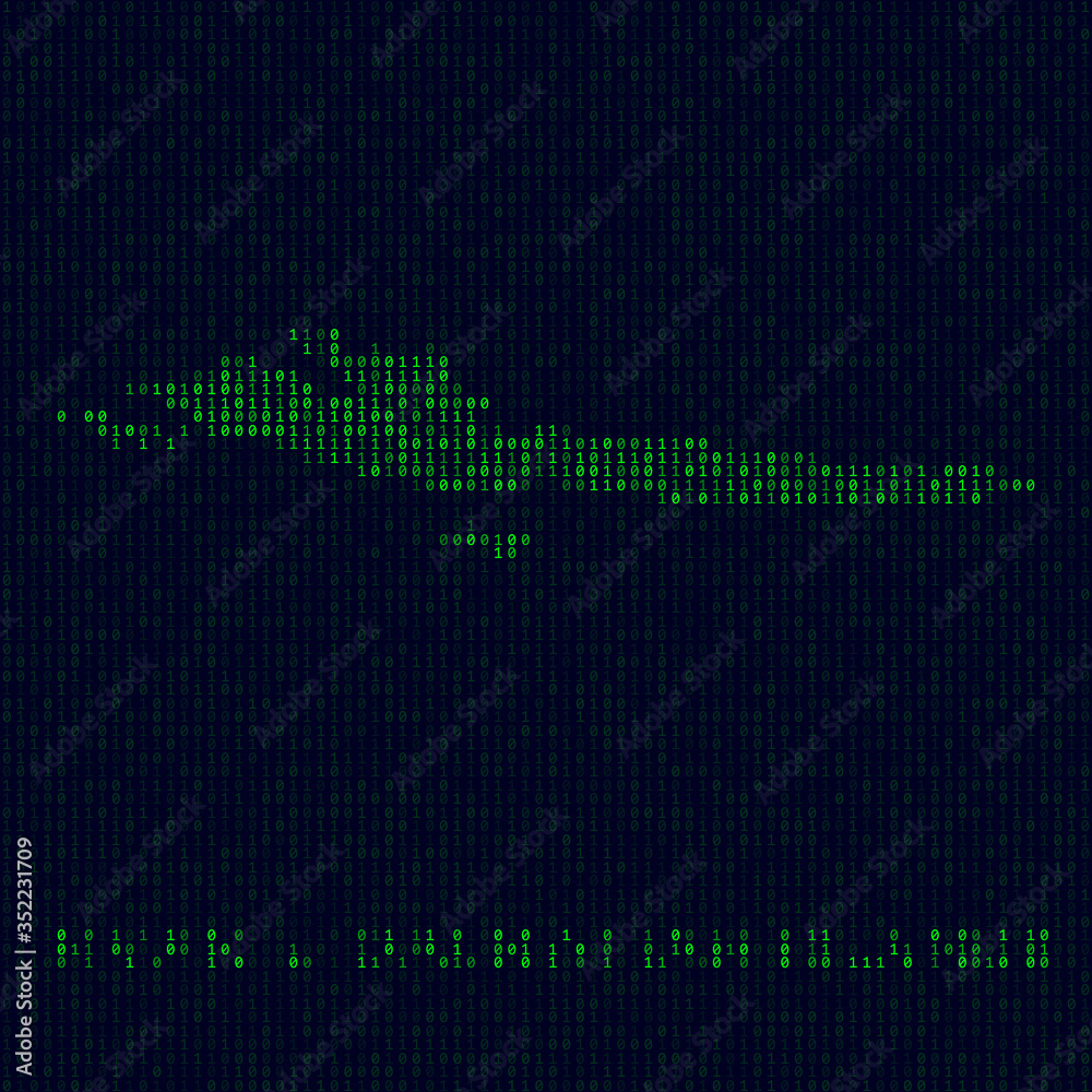 Digital Hvar & Dalmatian Islands logo. Island symbol in hacker style ...