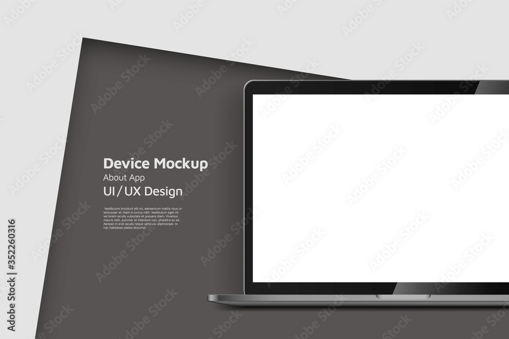 Laptop isometric perspective view. Template for infographics or ...