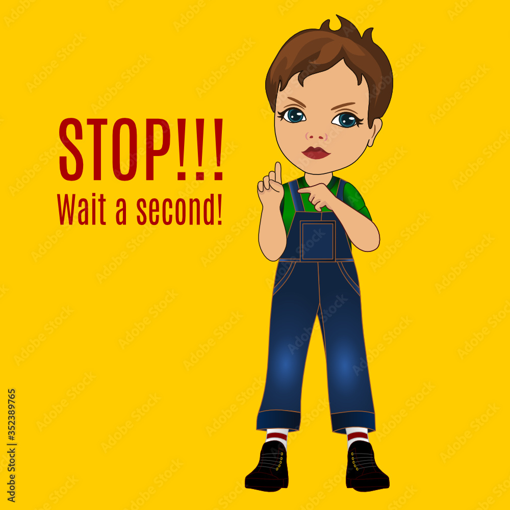emoji with dissatisfied frowned boy stopping unacceptable behavior or ...
