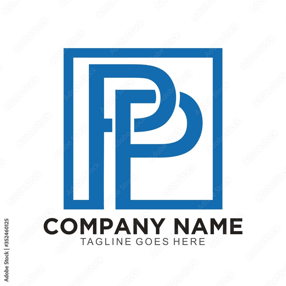 Initial P logo design for business company Stock Vector | Adobe Stock