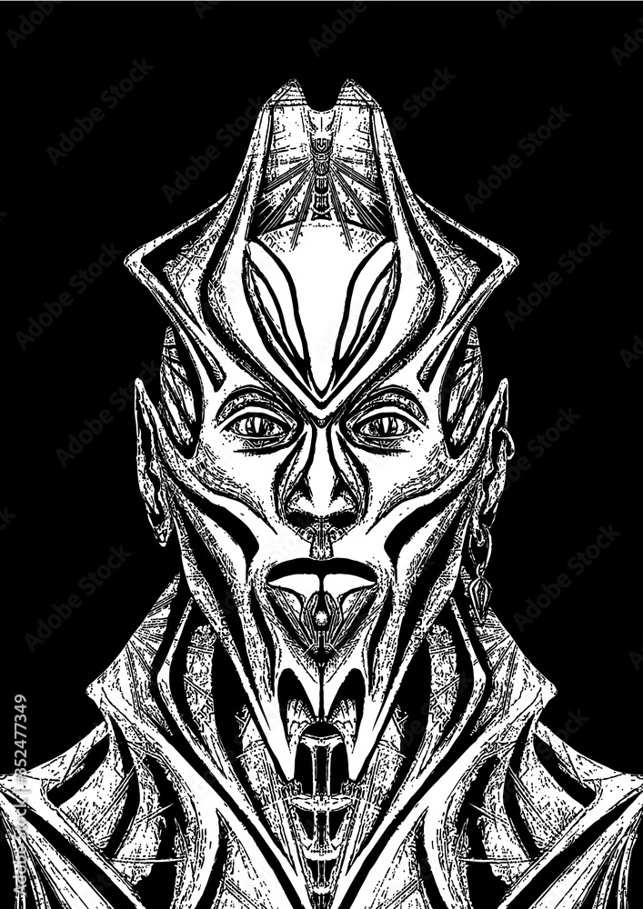 Character, man with an earring, alien, extraterrestrial organism ...