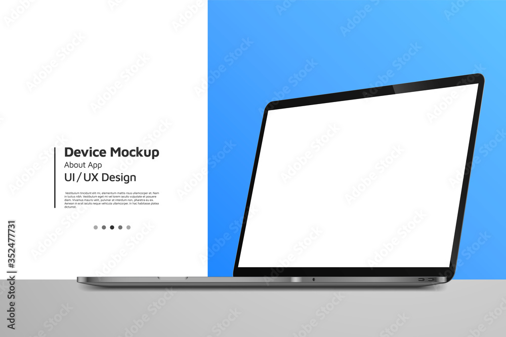 Vector de Stock Laptop isometric perspective view. Template for ...
