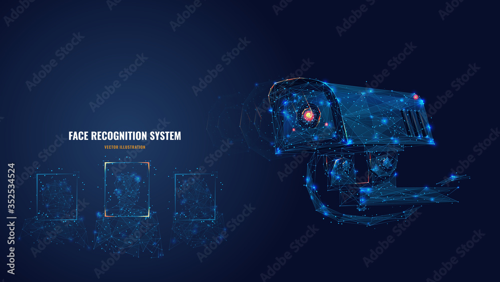 Abstract 3d camera scanning faces. Polygonal face recognition system ...