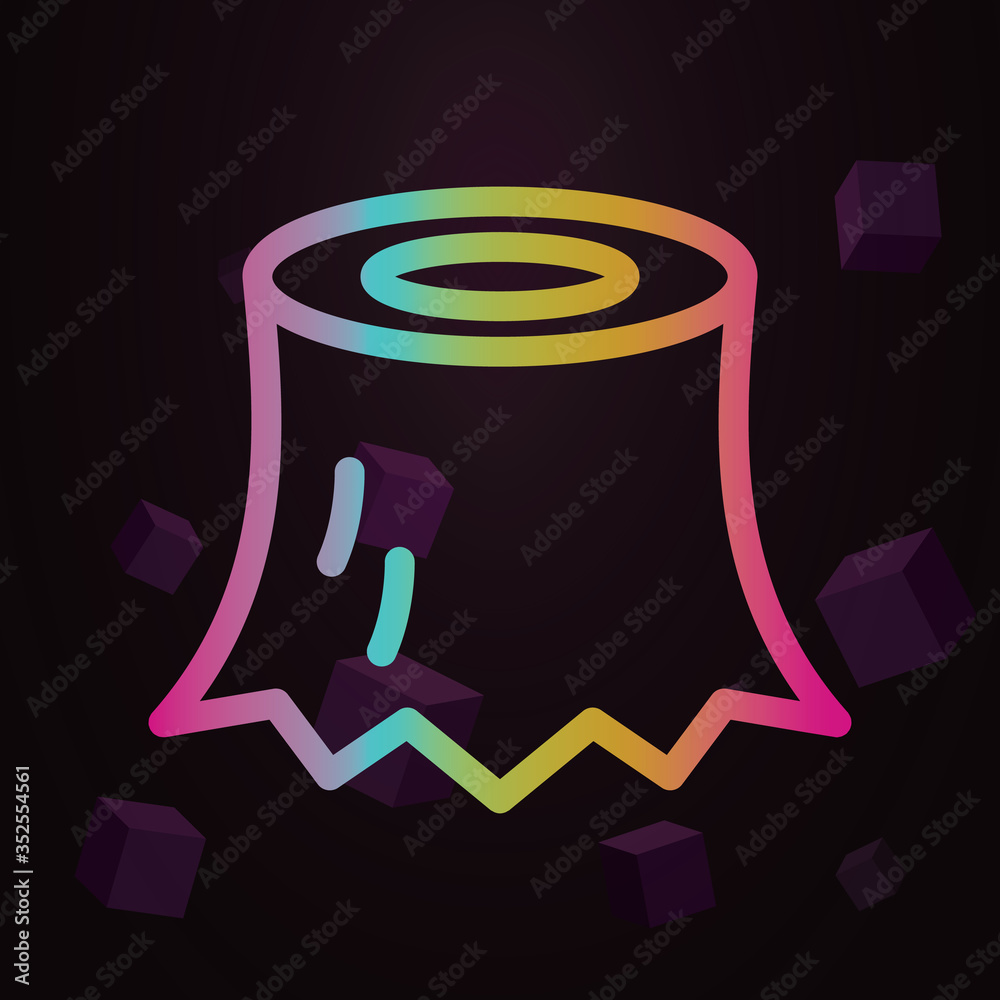 Forest, destruction line vector nolan icon Simple thin line, outline ...