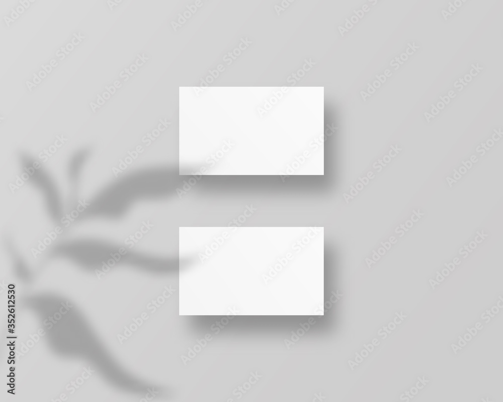 Blank business cards template. Blank white business cards mockups with ...