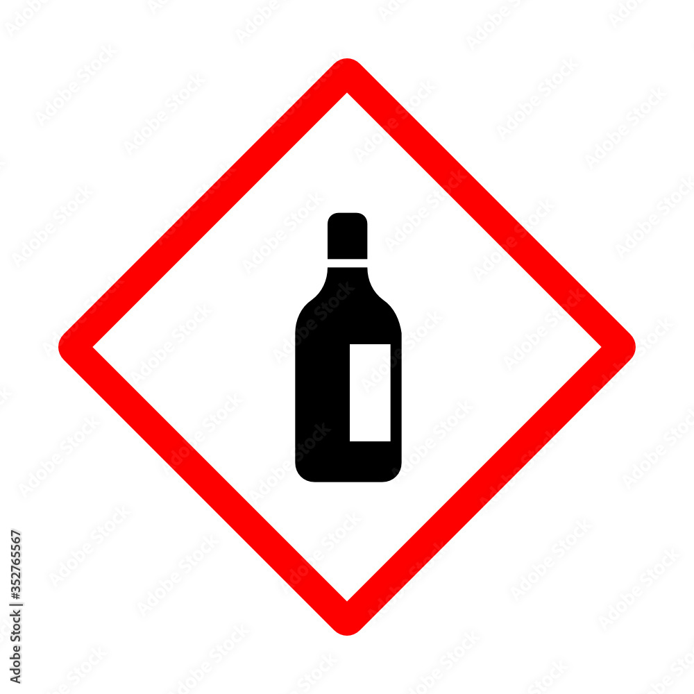 Dont Use alcohol while swimming concept vector red color icon design ...