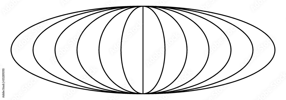 Six Concentric Ellipses, vintage illustration. Stock Vector | Adobe Stock