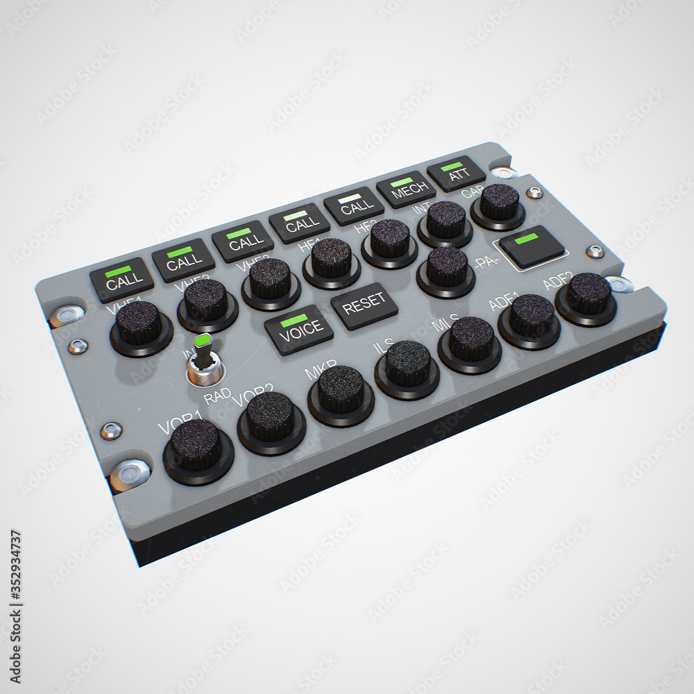 Photorealistic highly detailed 3D model of a AUDIO Panel. This is a ...