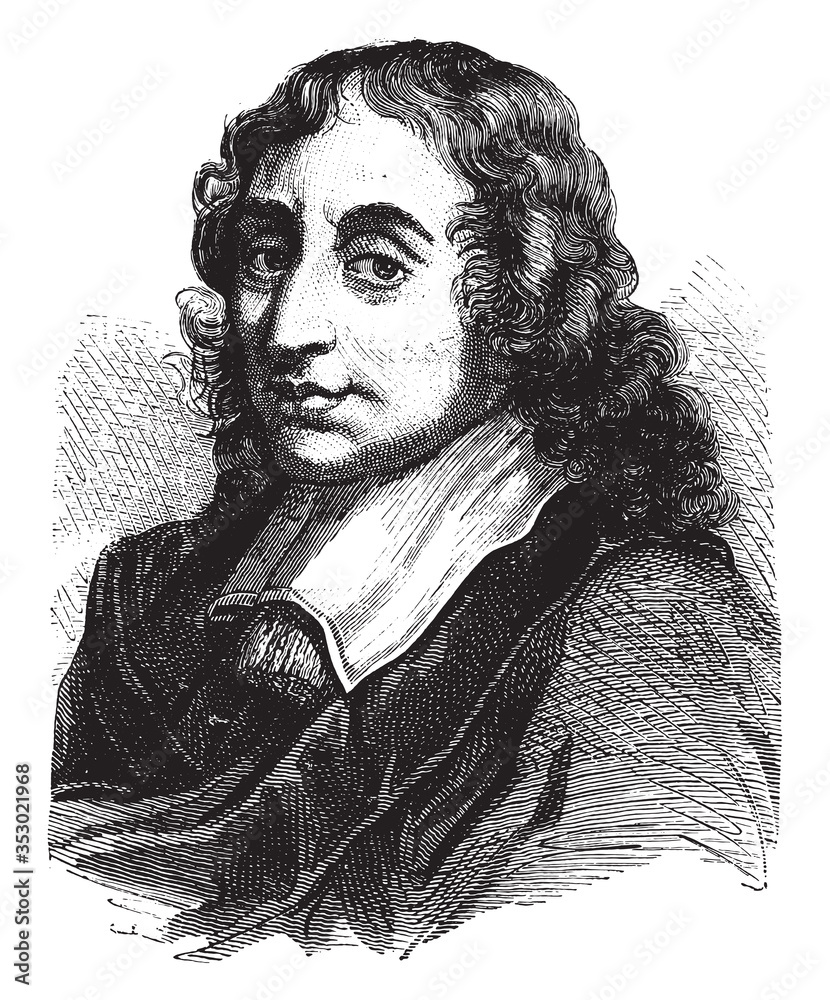 Стоковое векторное изображение «Blaise Pascal, vintage illustration ...
