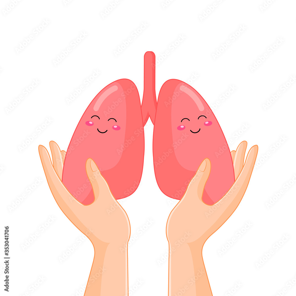 Hand holding human organ, lung. Human body part, internal organs ...