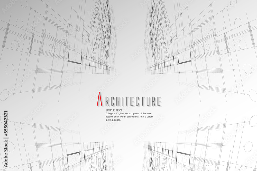 Architecture and Blueprint background.paper art style. Stock Vector ...