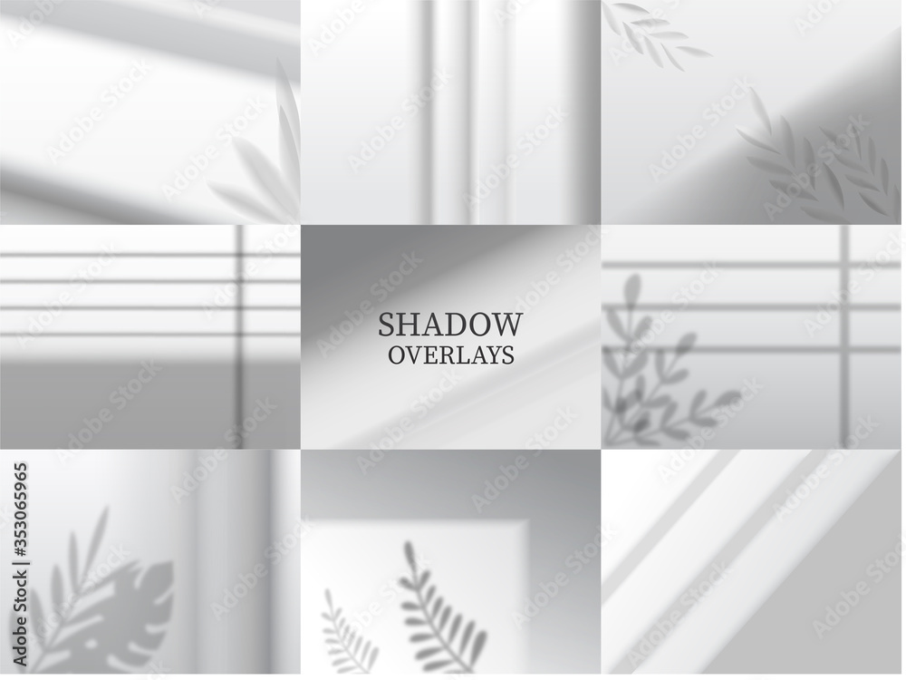 Shadow Overlays Mockups for presentations. Set with the effect of sun ...