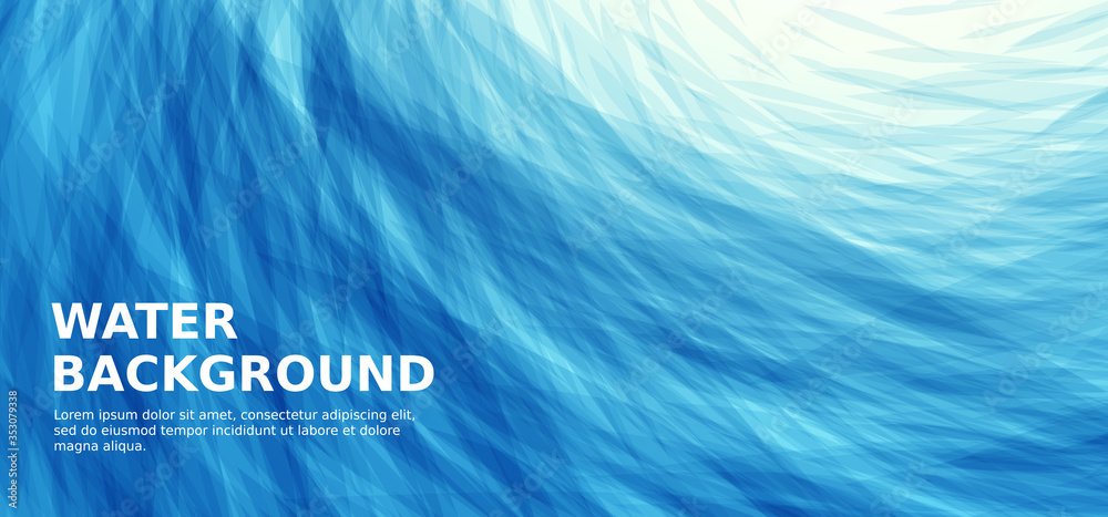 Abstract blue sea wavy background Stock Vector | Adobe Stock