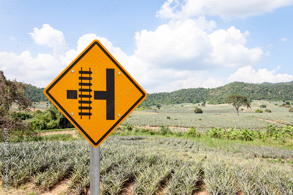 Traffic signs, Railroad crossing symbol. Stock Photo | Adobe Stock