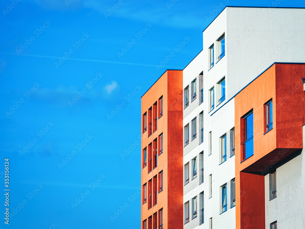 Foto Apartment residential house building complex real estate copy ...