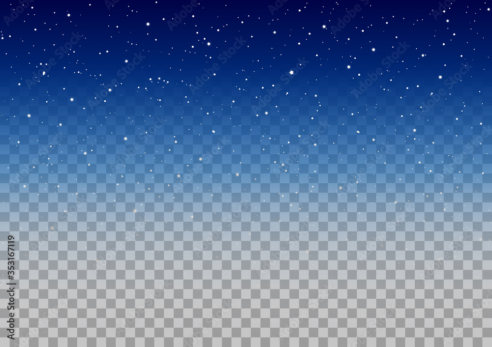 Starry night sky on transparent background - vector design element ...