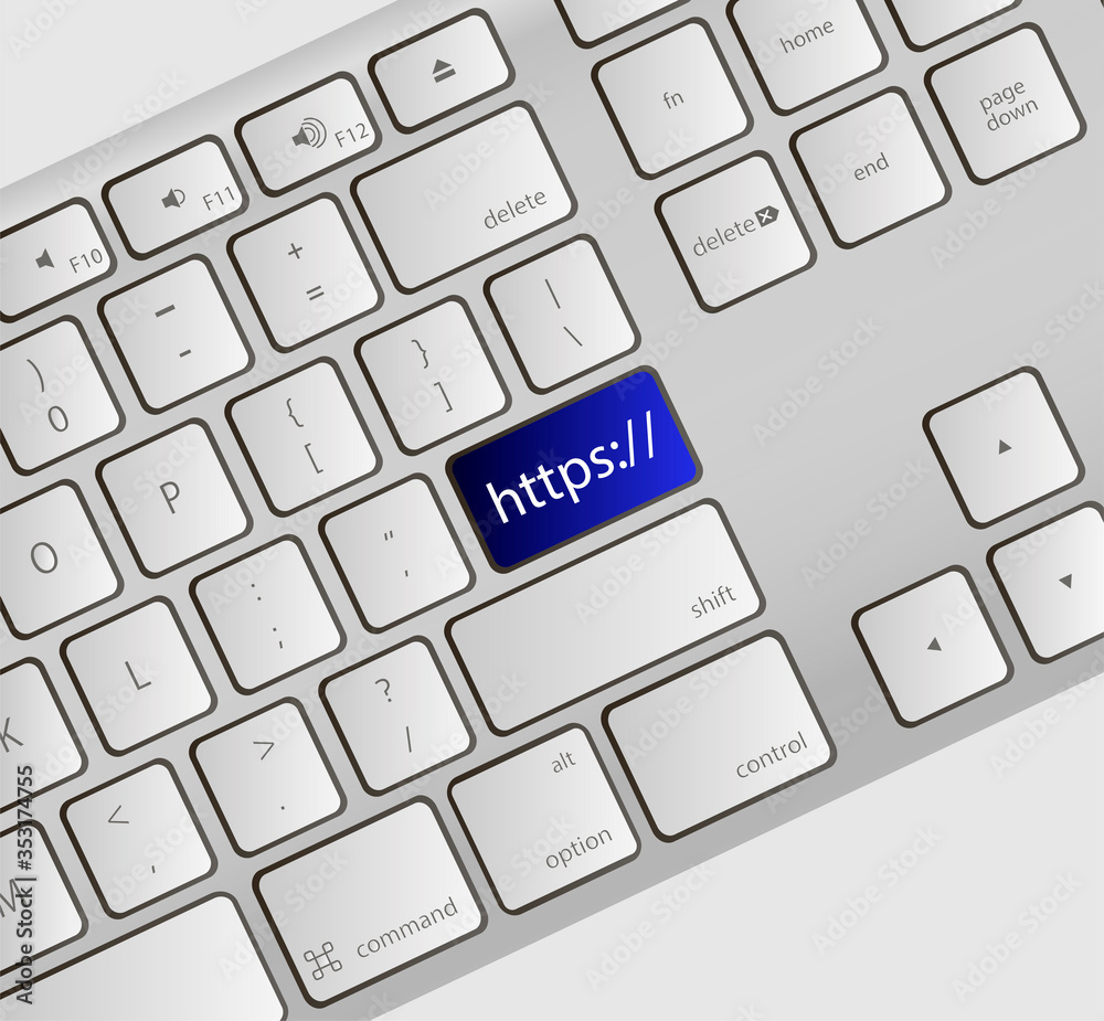 White mobile computer keyboard, keypad. Template of the portable ...