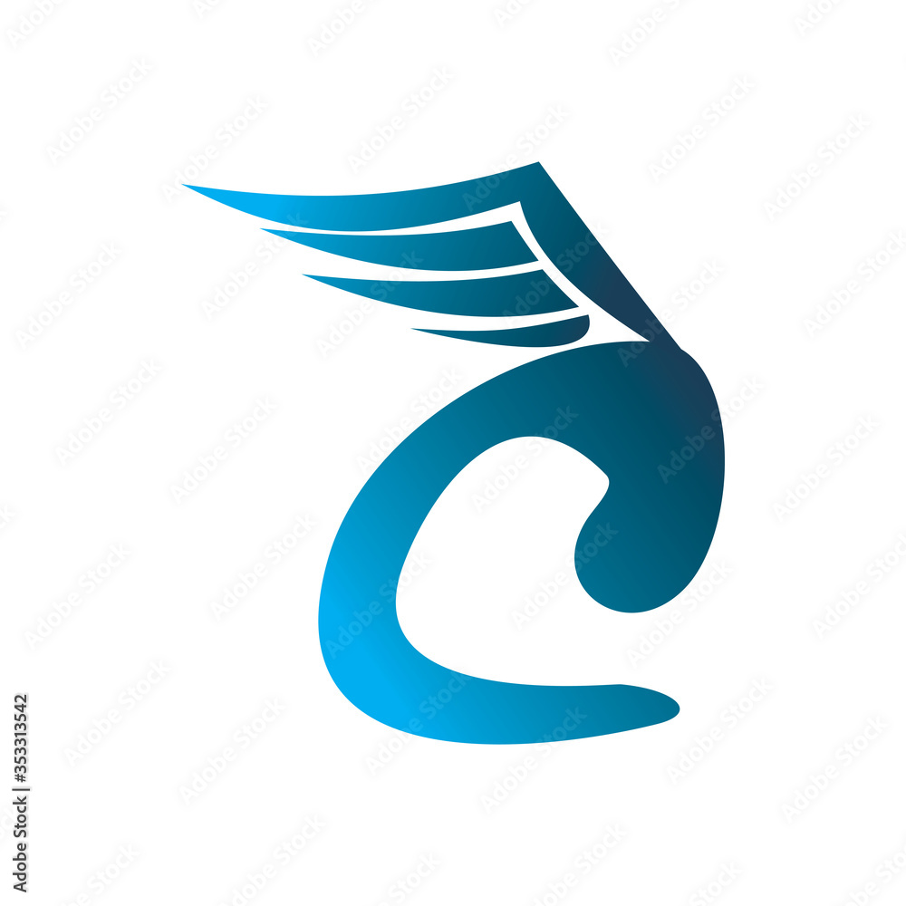 letter c wing logo design Stock Vector | Adobe Stock
