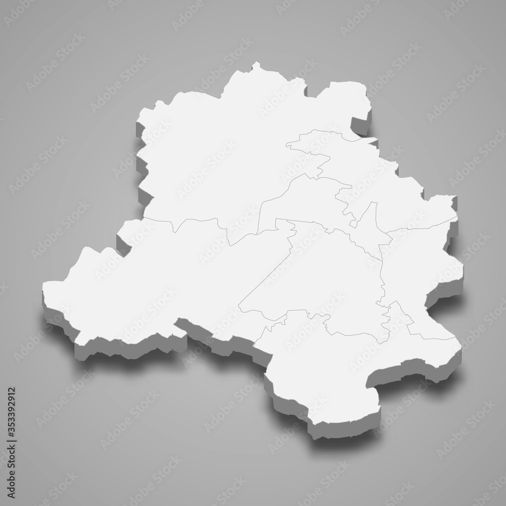 Delhi 3d map state of India Template for your design Stock Vector ...