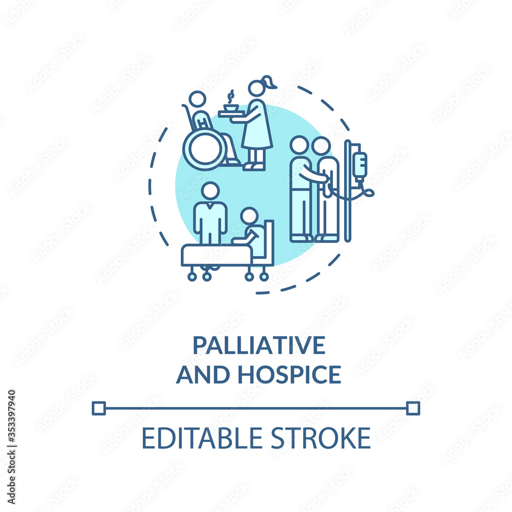 Palliative and hospice concept icon. Patient with chronic disease ...