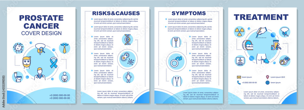 Prostate cancer brochure template. Male oncology symptoms and treatment ...
