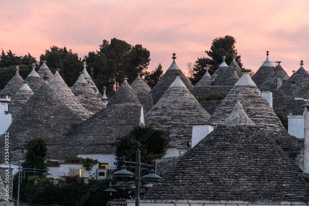 Alberobello, town in Italy’s Apulia region, and its trulli, whitewashed ...