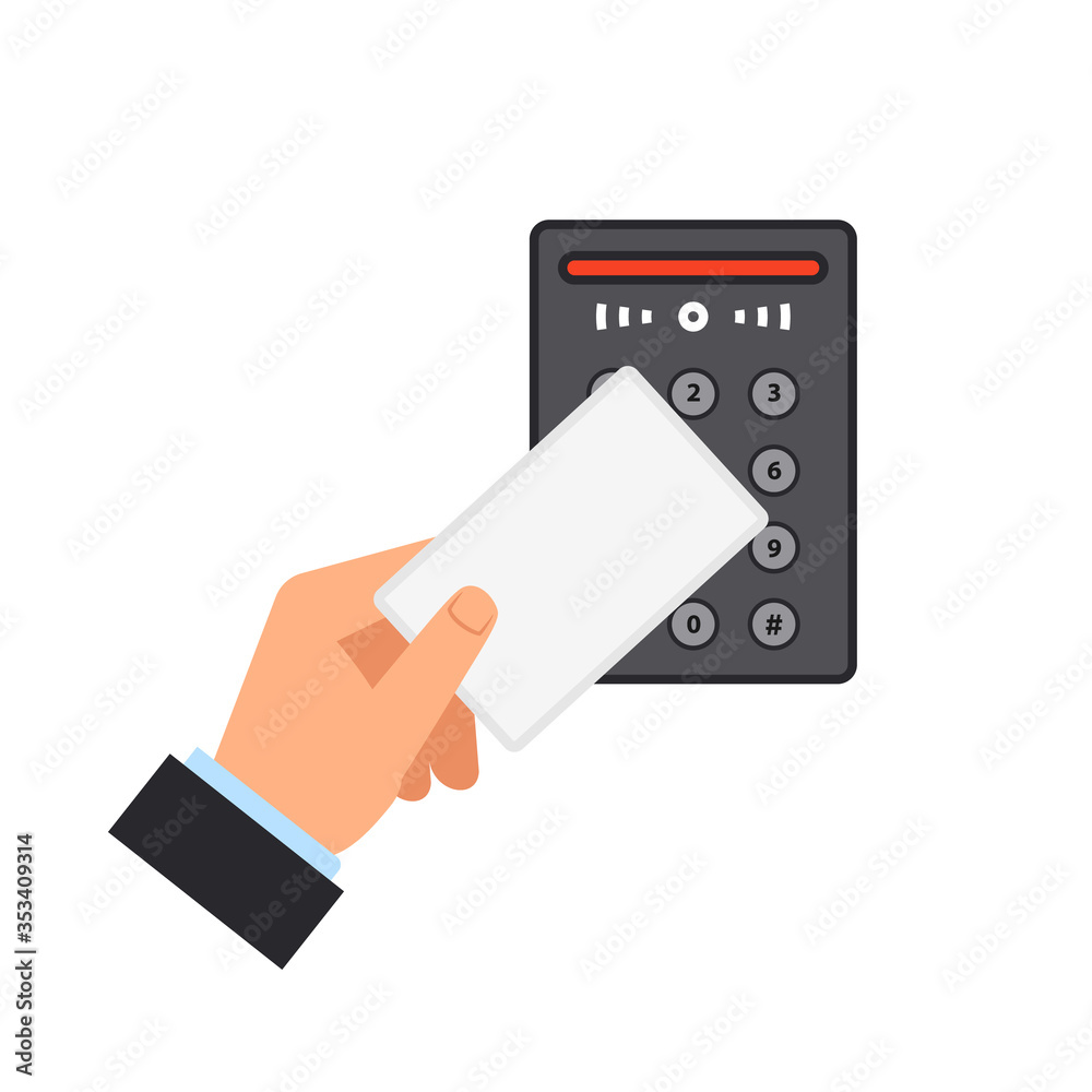 Door access control icon. Clipart image isolated on white background ...