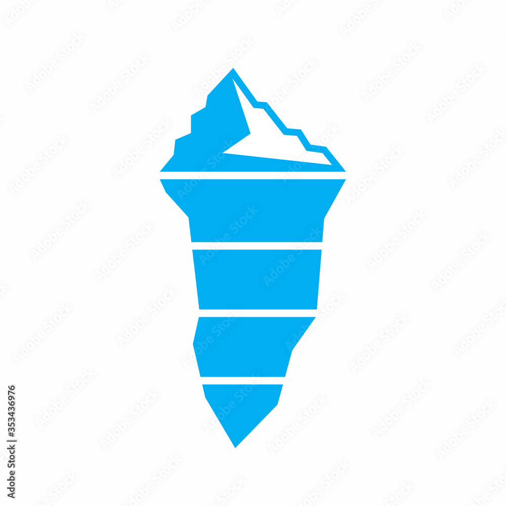 Iceberg model diagram. Clipart image isolated on white background Stock ...