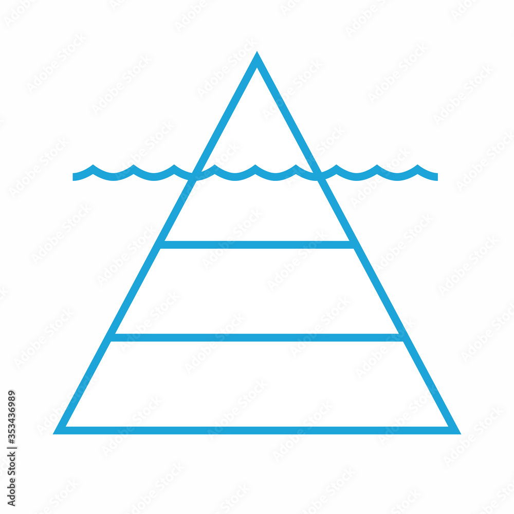 Iceberg model simple diagram. Clipart image isolated on white ...