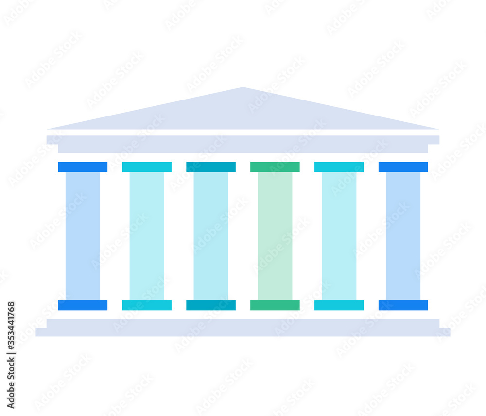 Six pillars diagram. Clipart image isolated on white background Stock ...